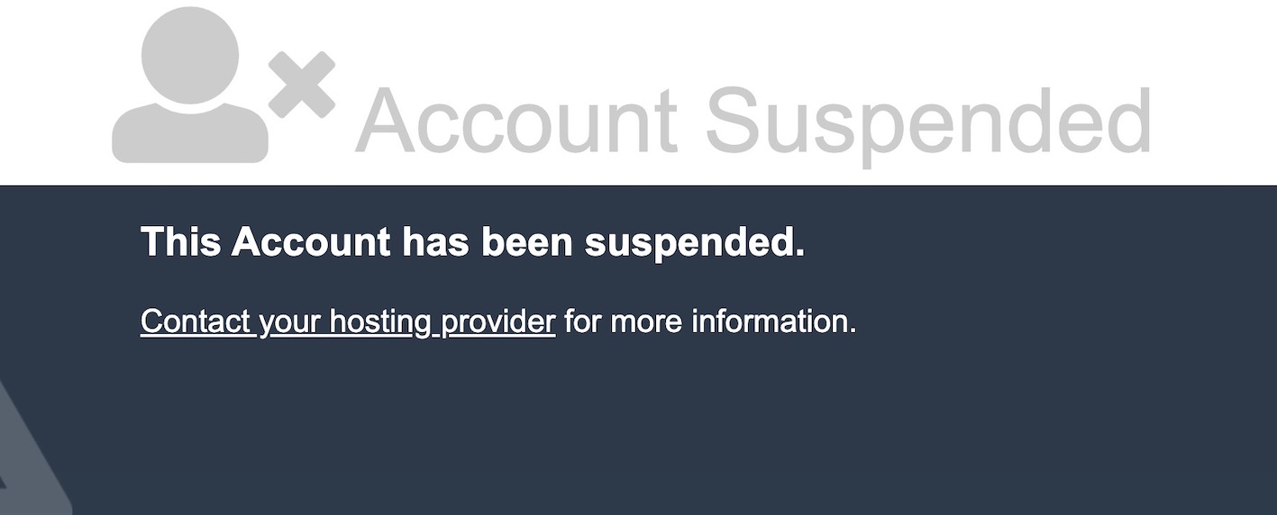 Here's A Simple Website Fix: This Account Has Been Suspended